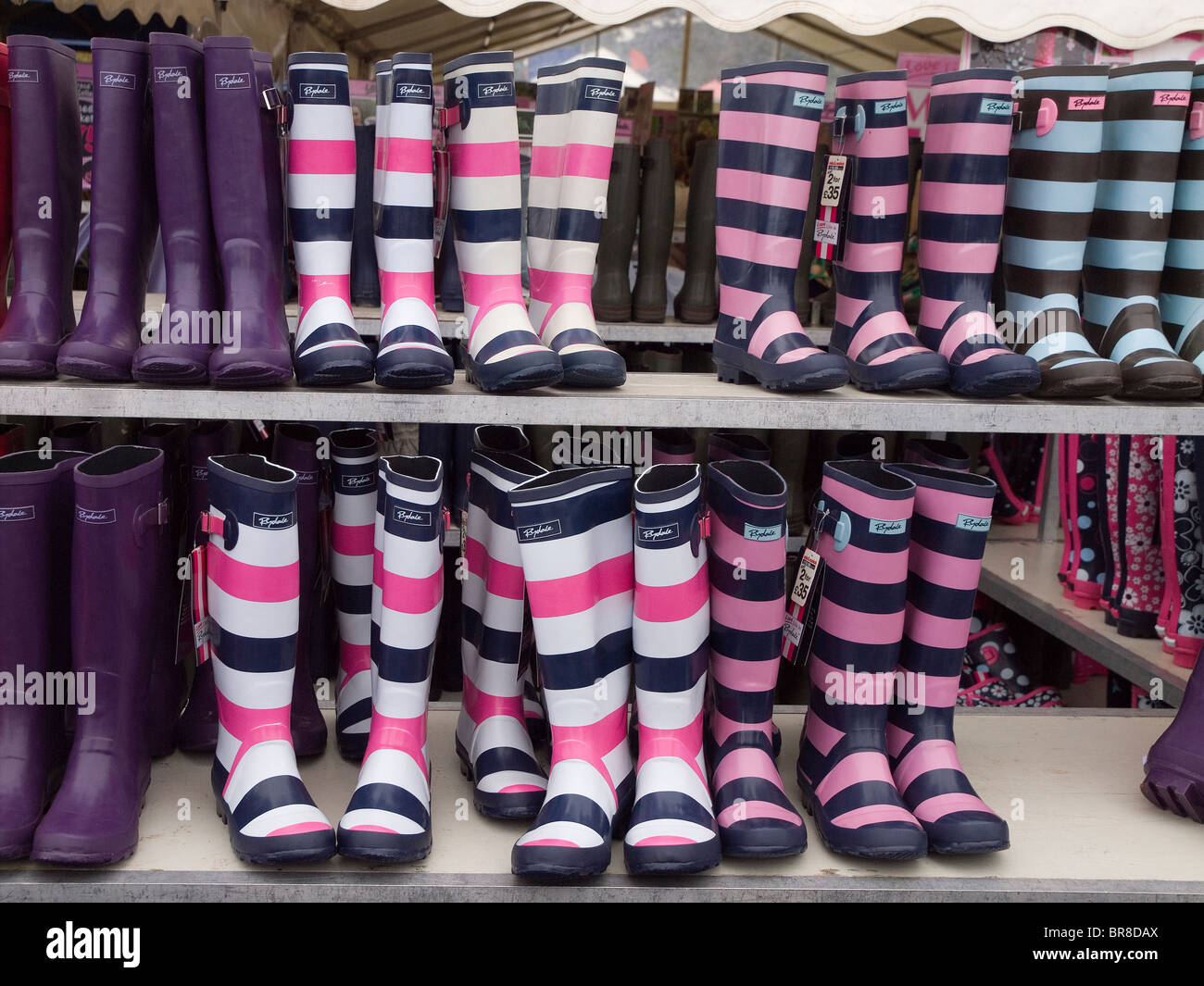 Striped wellington boots hi-res stock photography and images - Alamy