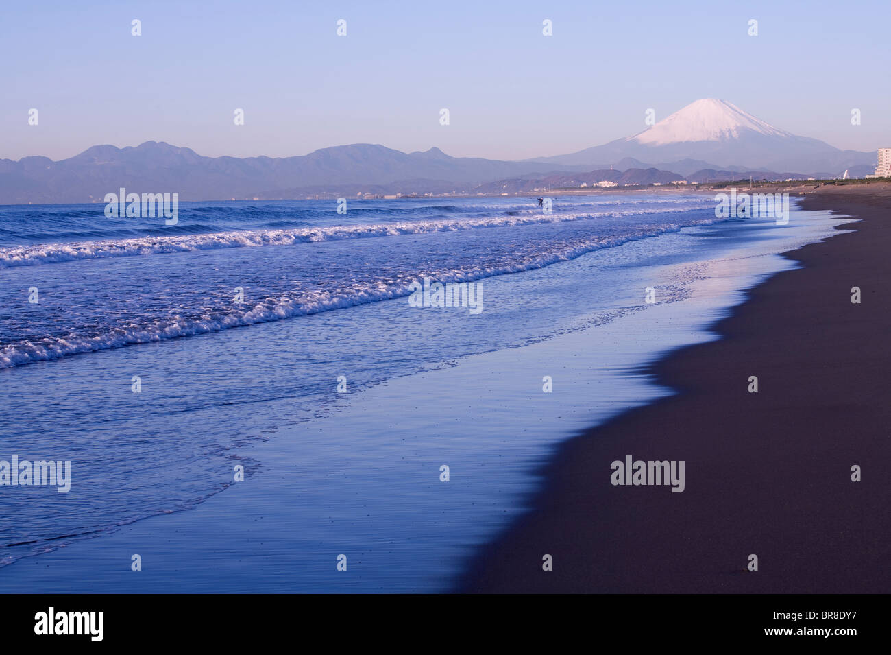 Tsujido beach and Mt. Fuji Stock Photo - Alamy