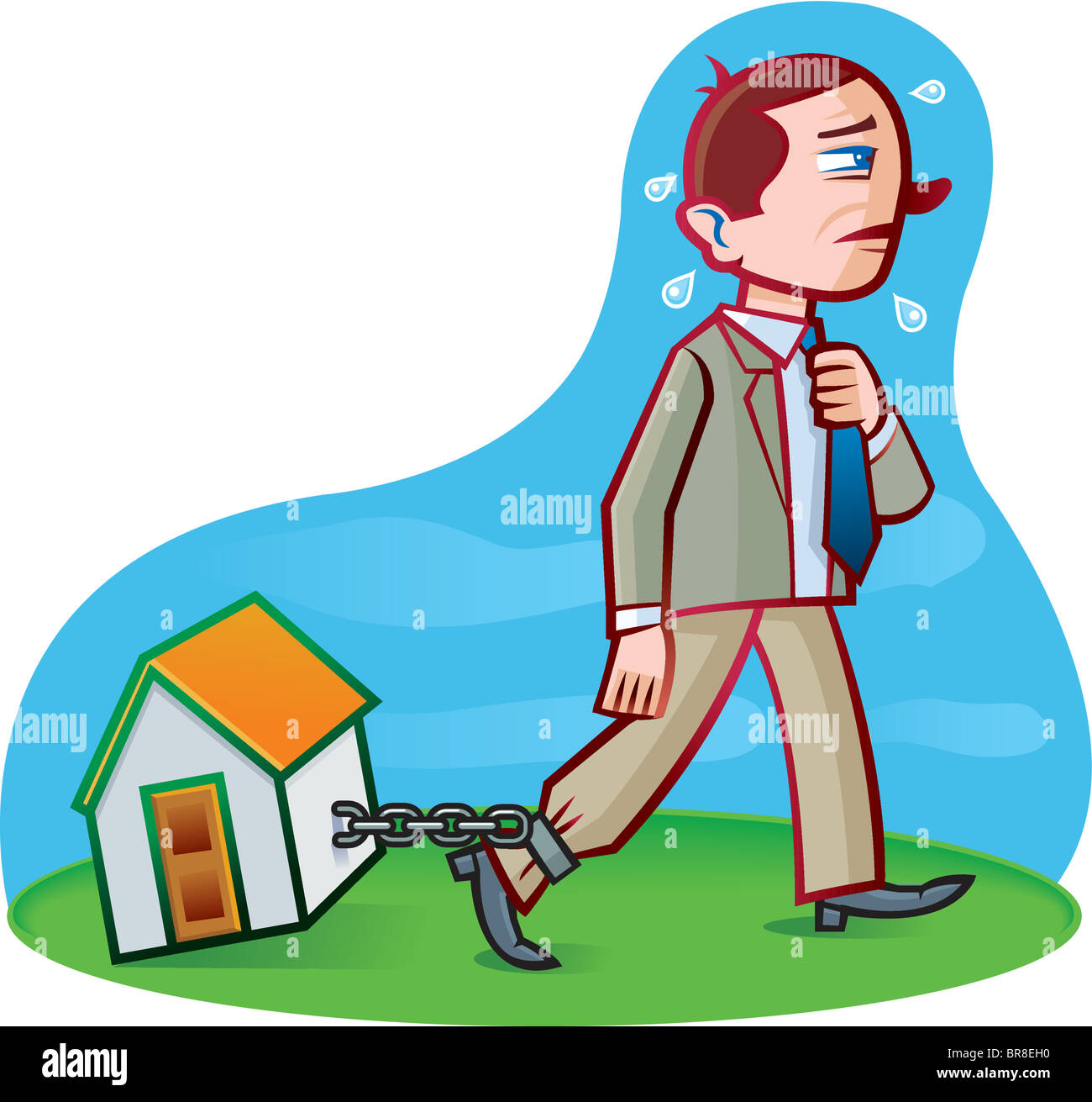 Chained man walking hi-res stock photography and images - Alamy