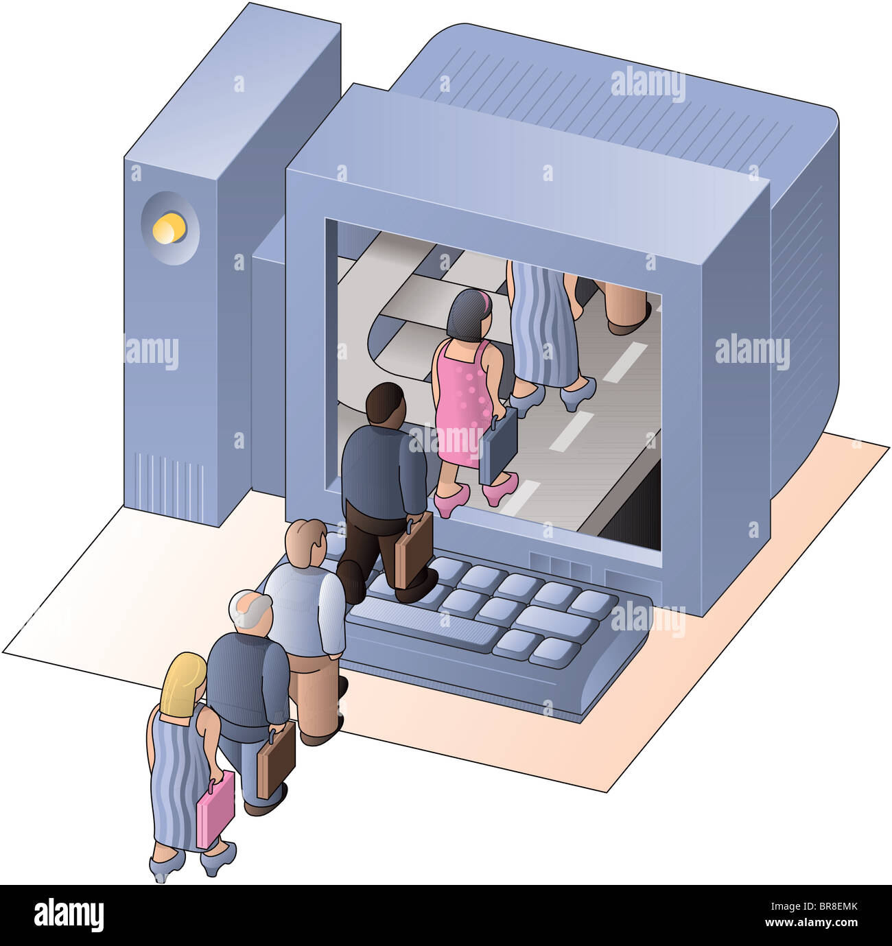 Queueing for technology hi-res stock photography and images - Alamy