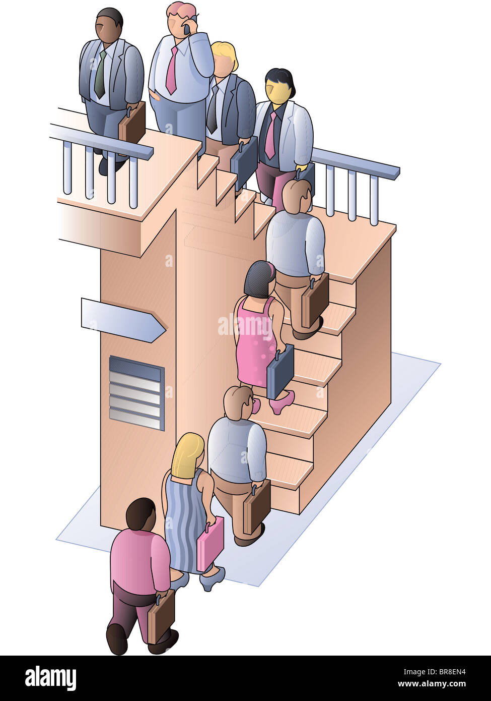 Long Line Of People Cartoon