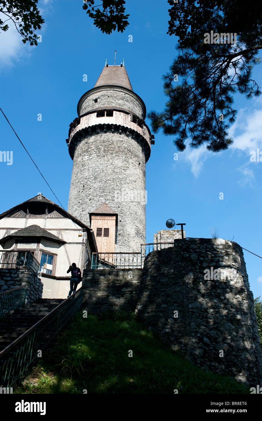City of Stramberk and castle Stramberska truba, Czech Republic Stock ...