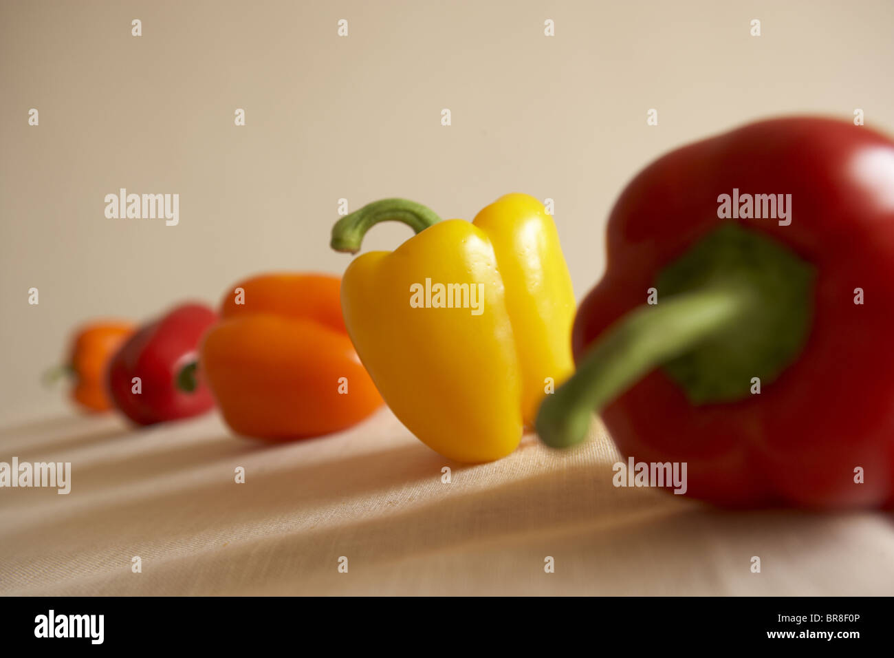 Colorful bell peppers, close up Stock Photo - Alamy