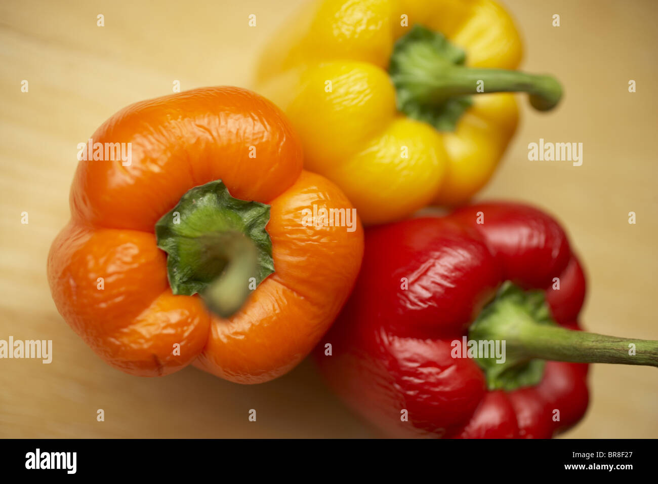 Three bell peppers, close up Stock Photo - Alamy
