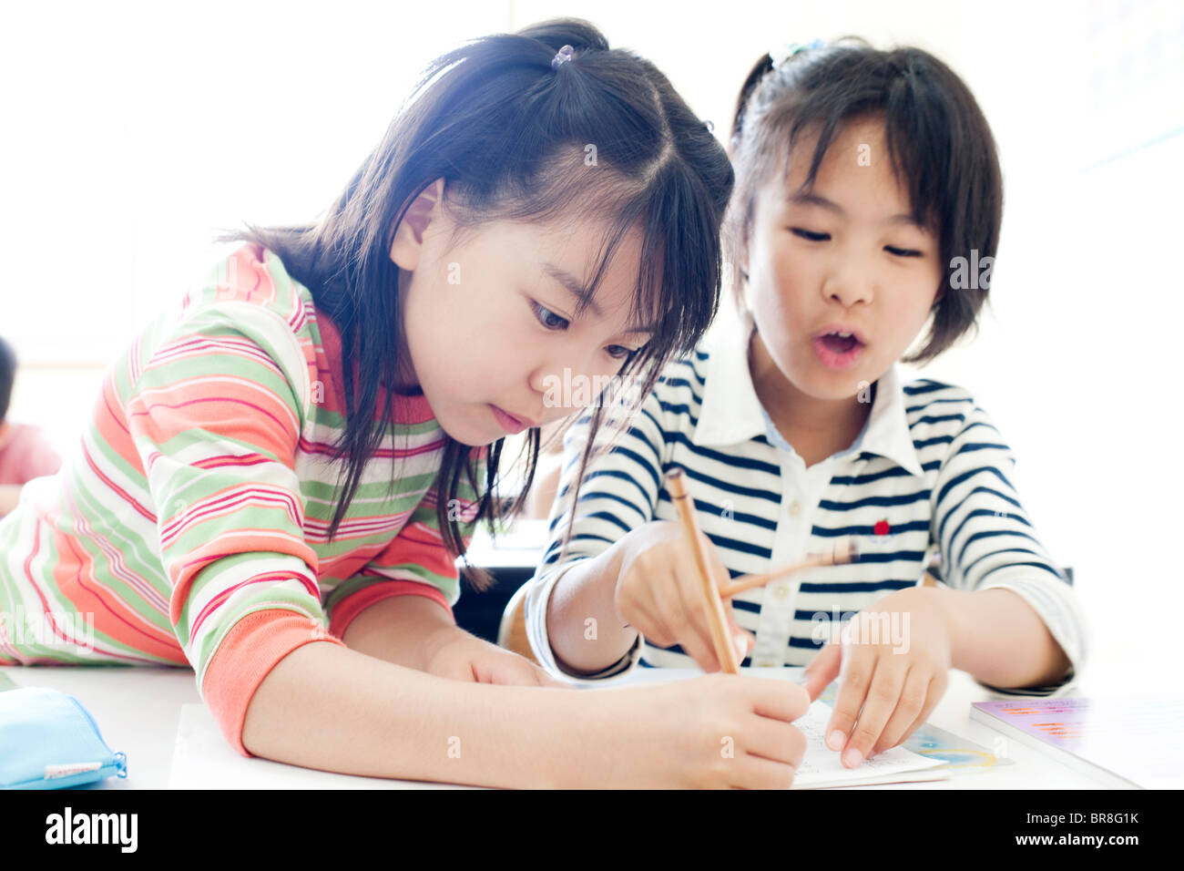 Girls studying together Stock Photo - Alamy