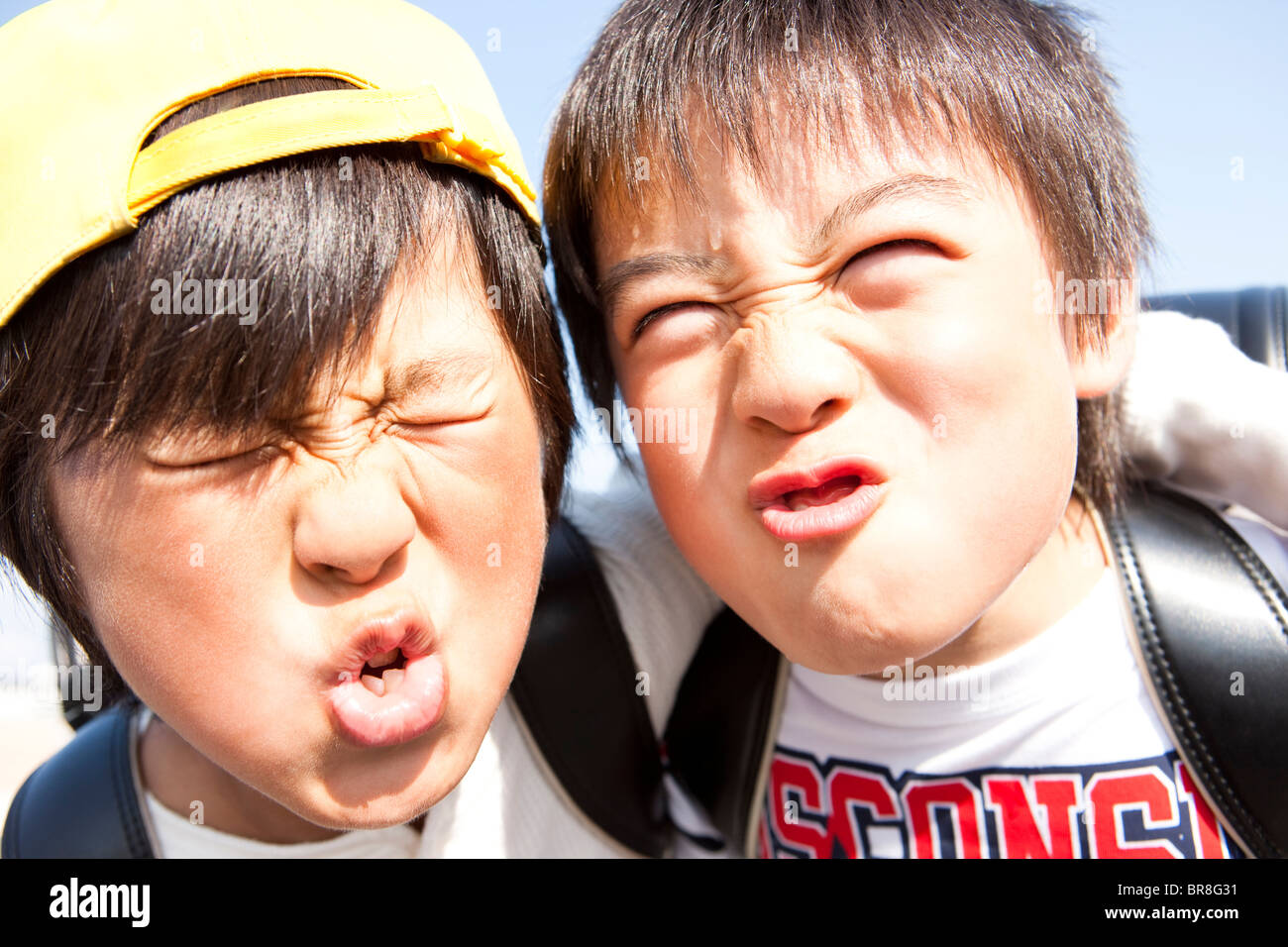 Boys making a face Stock Photo - Alamy