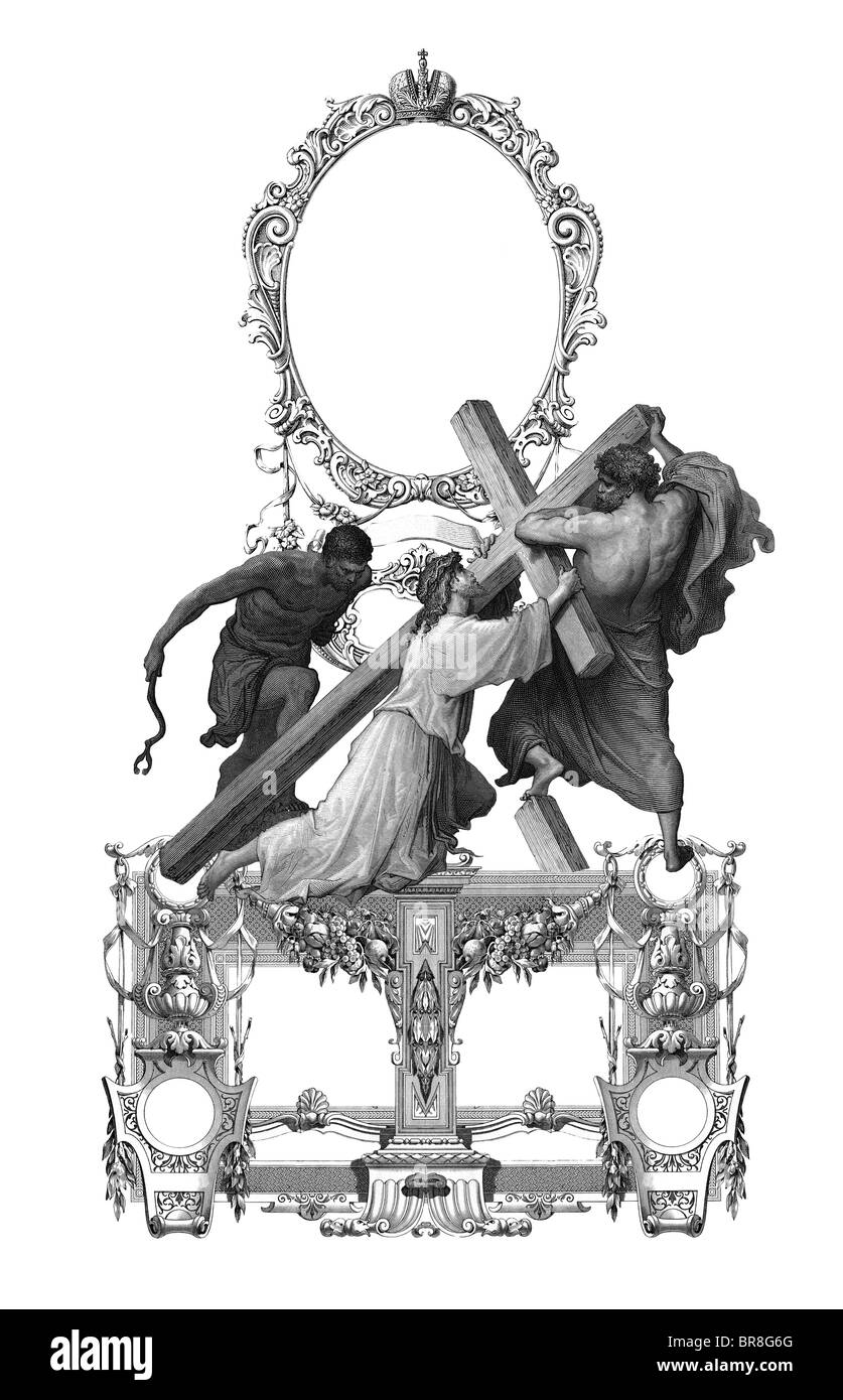 Crucifix frame Black and White Stock Photos & Images - Alamy