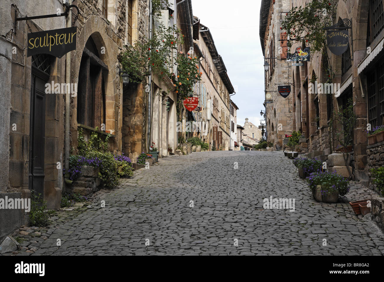 Old Stone Pavement, Cordes Sur Ciel, Tarn, France Stock Photo - Alamy
