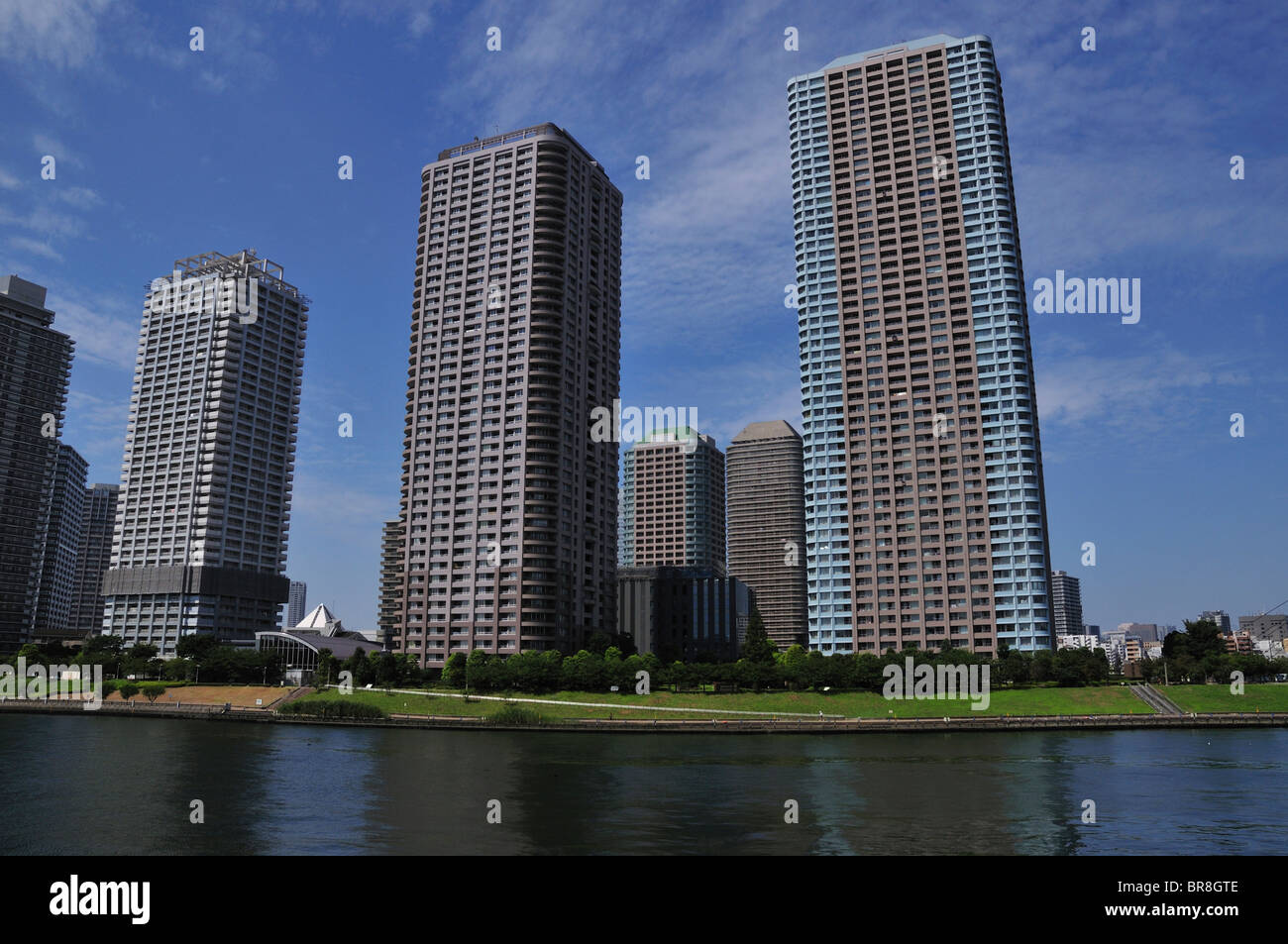 Sumida river and apartment buildings Stock Photo - Alamy