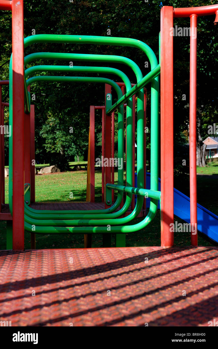 A childrens play frame in a uk park Stock Photo - Alamy