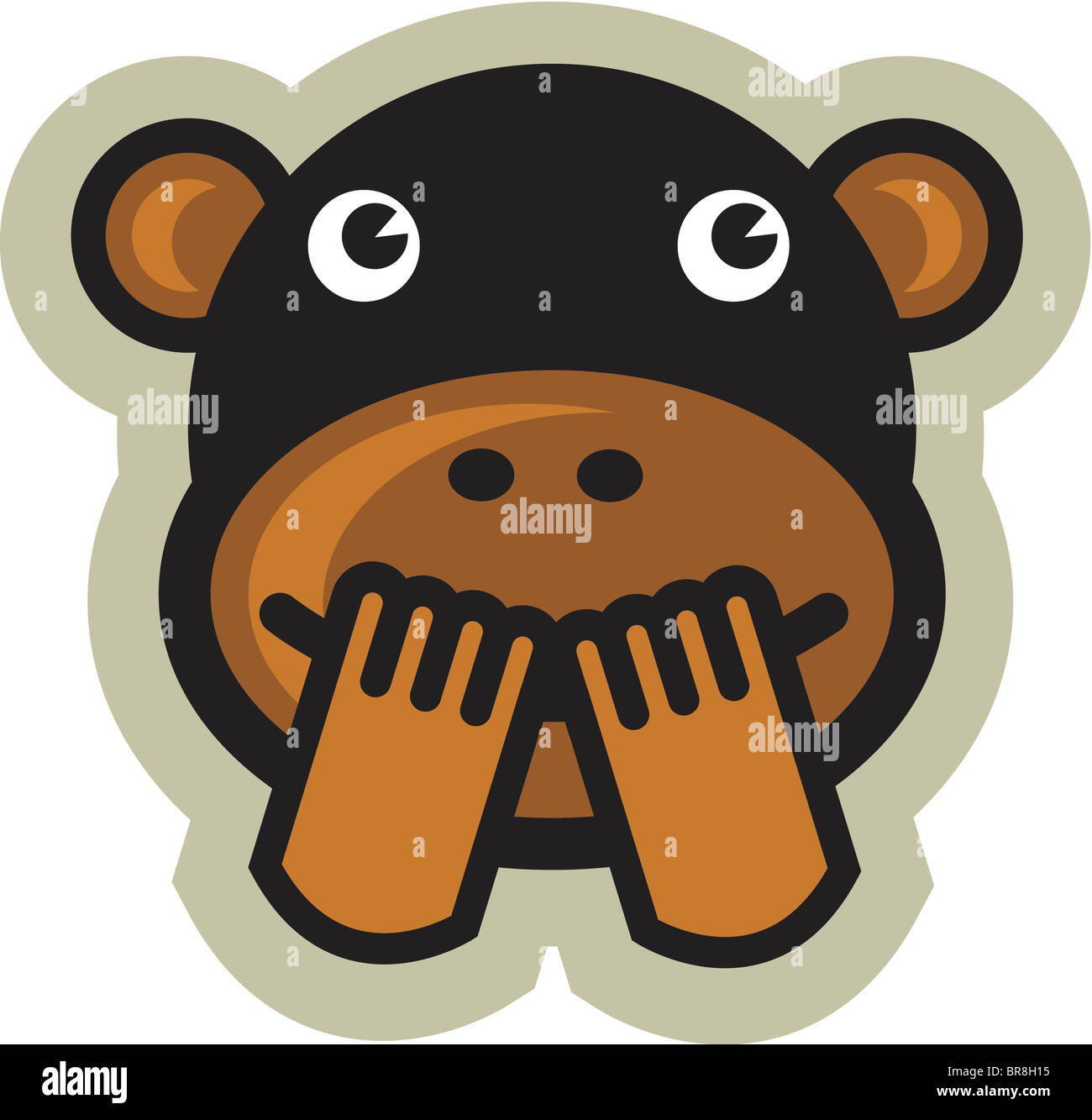 Monkey covering eyes hands hi-res stock photography and images - Alamy