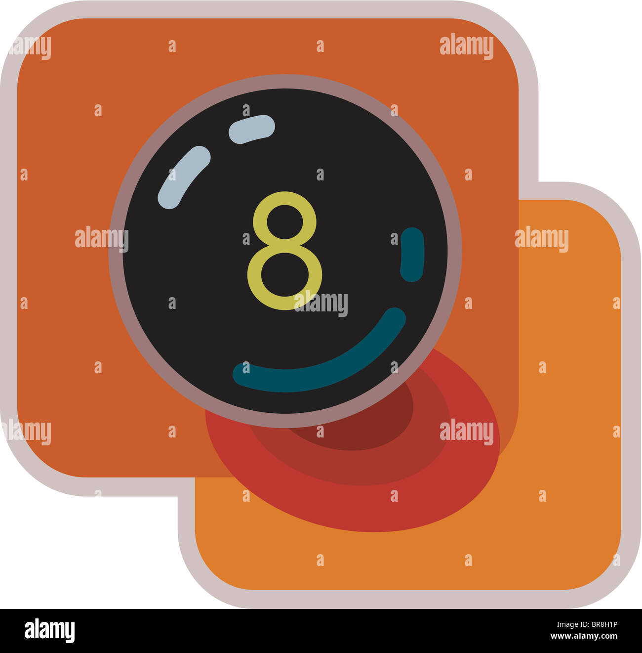 Cartoon drawing of an 8 ball Stock Photo - Alamy