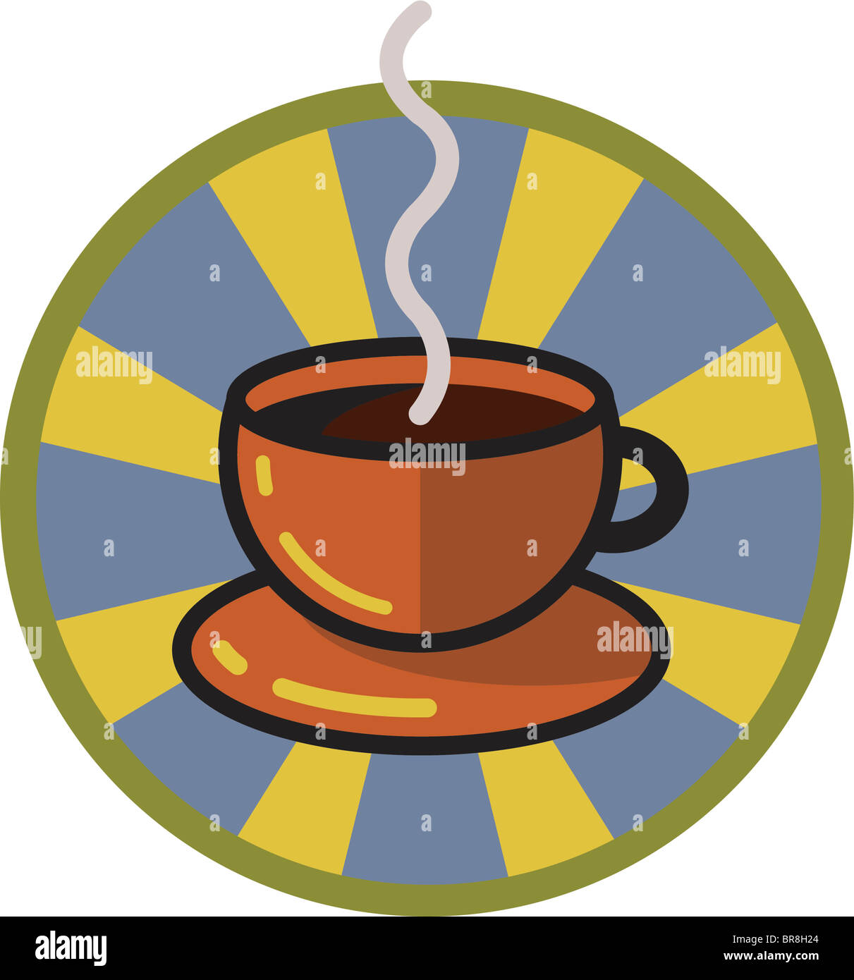 Drawing of a steaming cup of coffee Stock Photo - Alamy