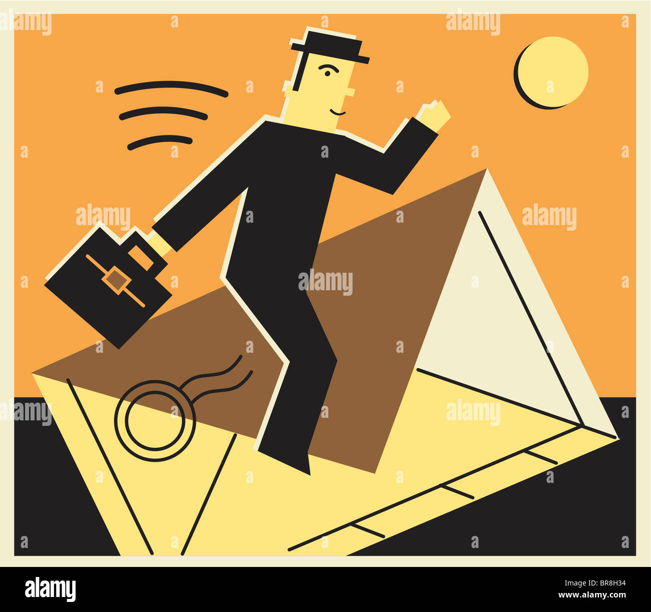 Man taking a ride on an envelope Stock Photo - Alamy