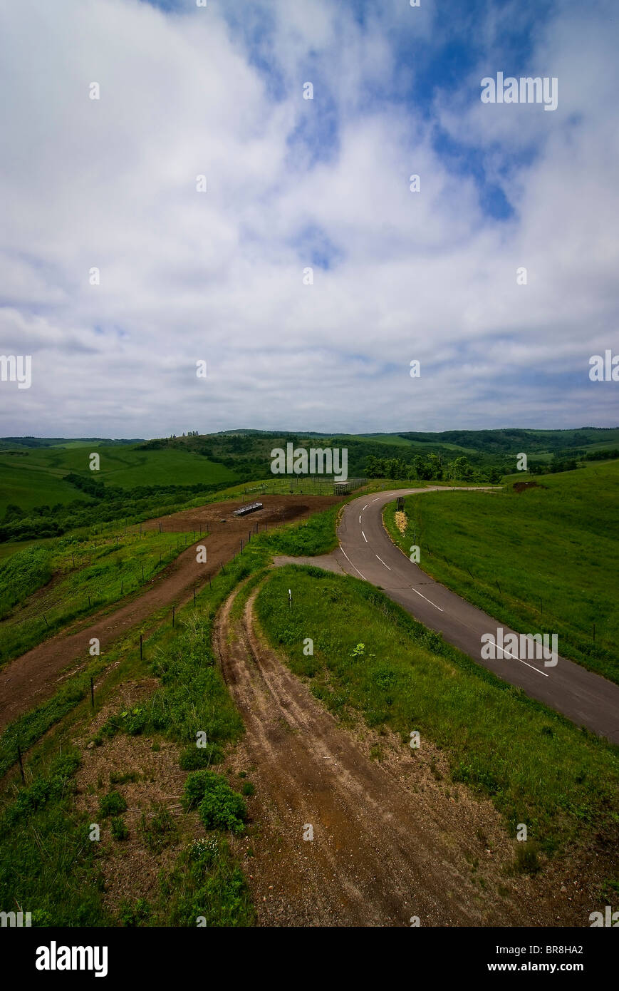 Road by ranch Stock Photo - Alamy