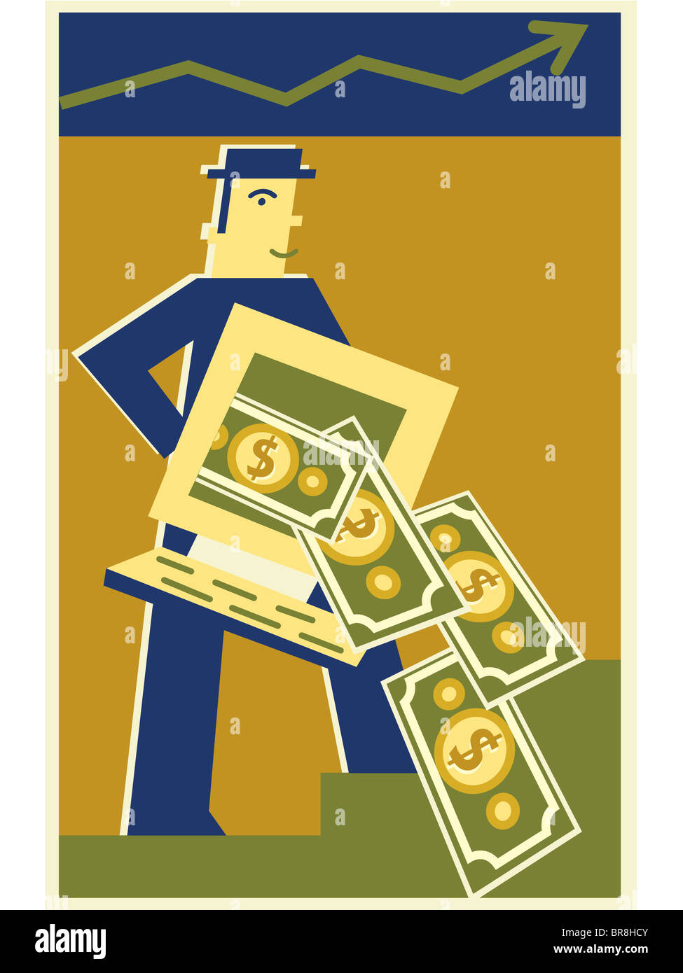 Cartoon illustration man coming out hi-res stock photography and images ...