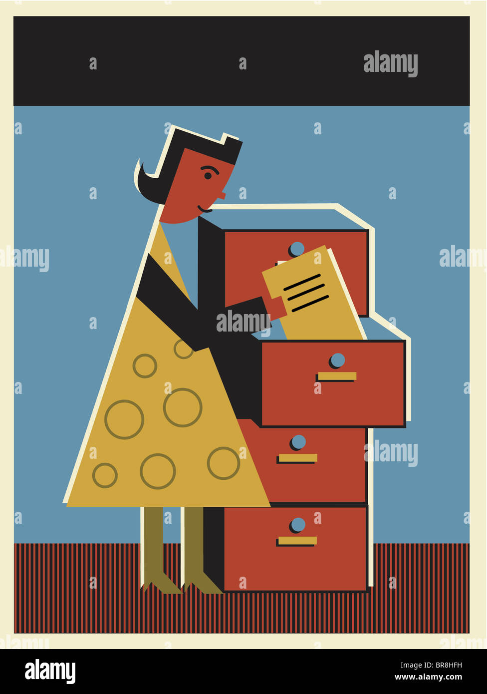 An officeworker filing documents into the cabinet Stock Photo - Alamy