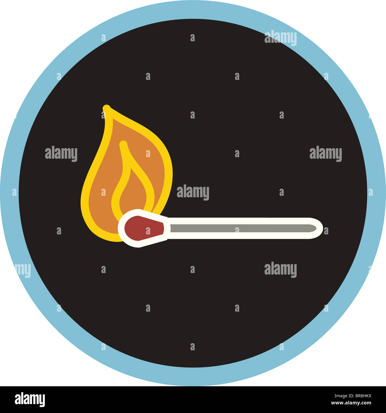 A lit match illustrated on black background Stock Photo - Alamy