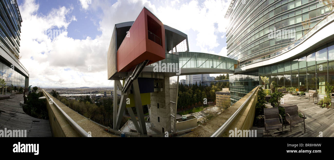 The Portland Aerial Tram OHSU center station located in Portland Oregon ...