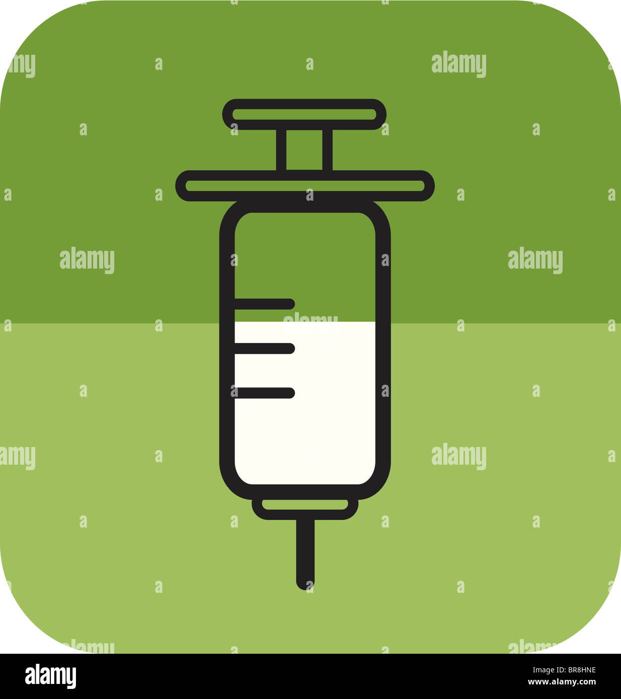 A syringe drawn on green background Stock Photo - Alamy