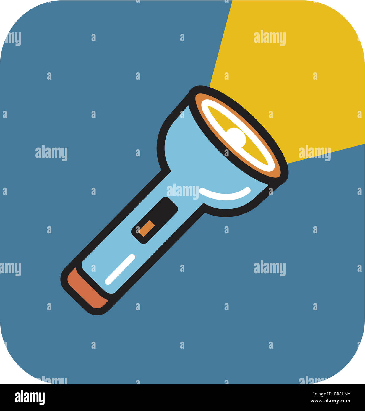 A flashlight on blue background Stock Photo - Alamy