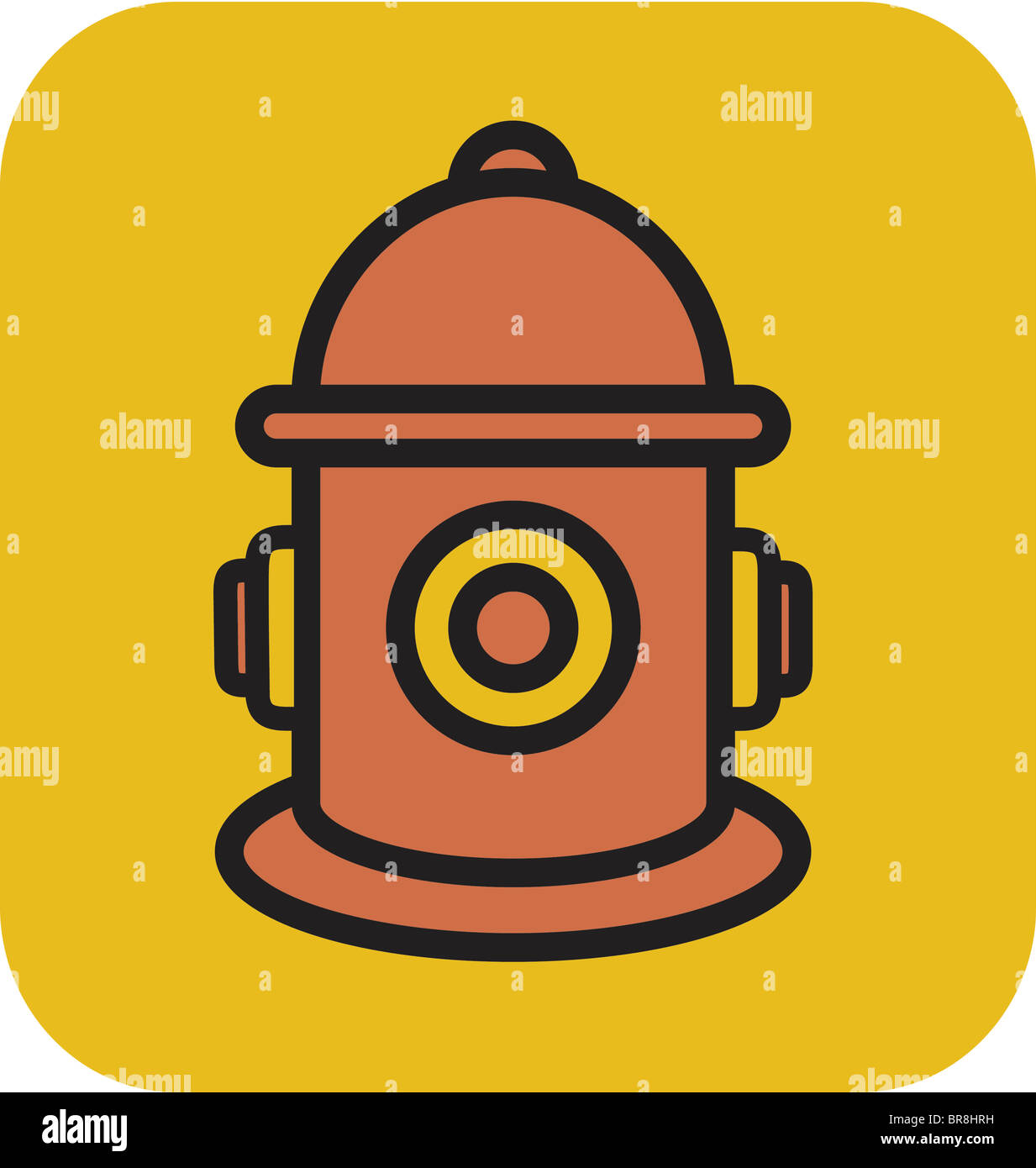 An orange fire hydrant on yellow background Stock Photo - Alamy