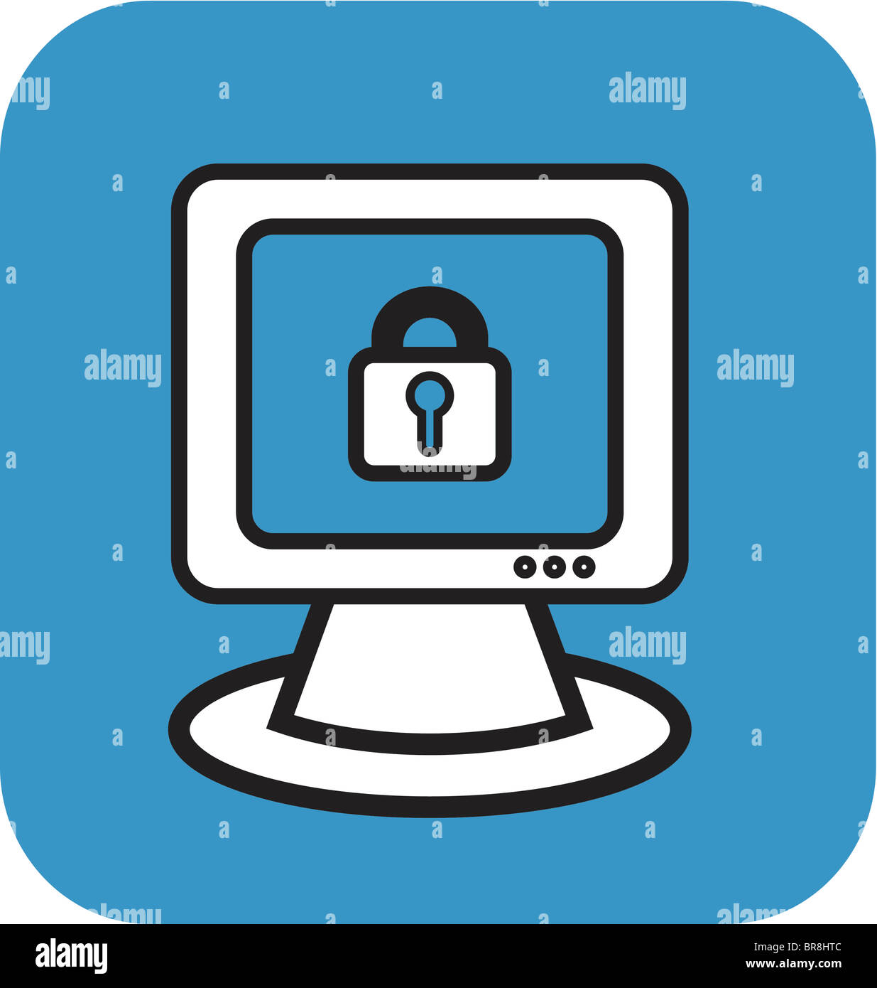 A computer screen with a lock on it Stock Photo - Alamy