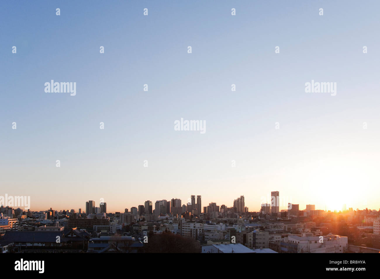 Office buildings in the morning, copy space Stock Photo - Alamy