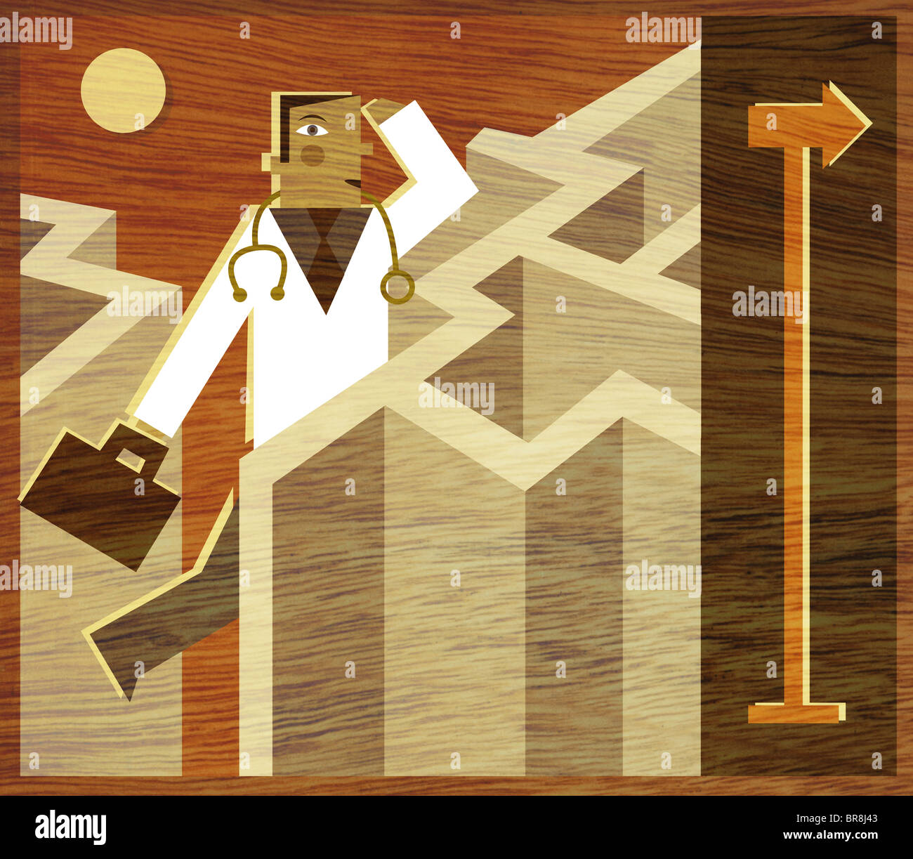 A doctor walking through a maze Stock Photo - Alamy