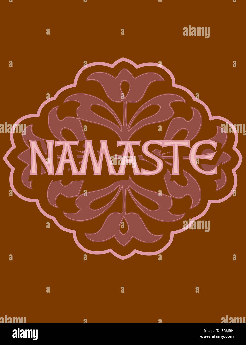 The word Namaste on a brown decorative background Stock Photo - Alamy