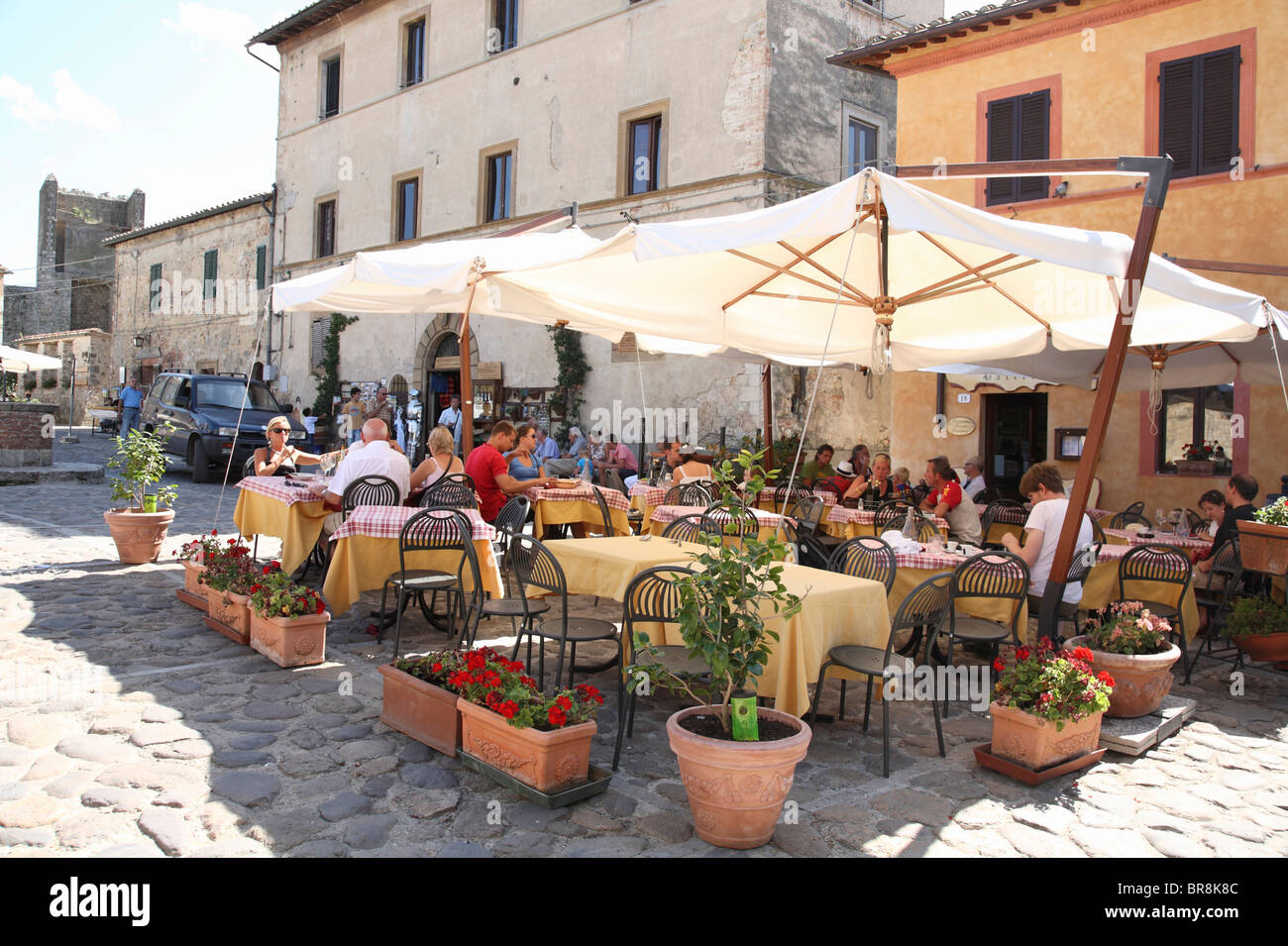 Open Air Cafe in Town, Italy Stock Photo - Alamy