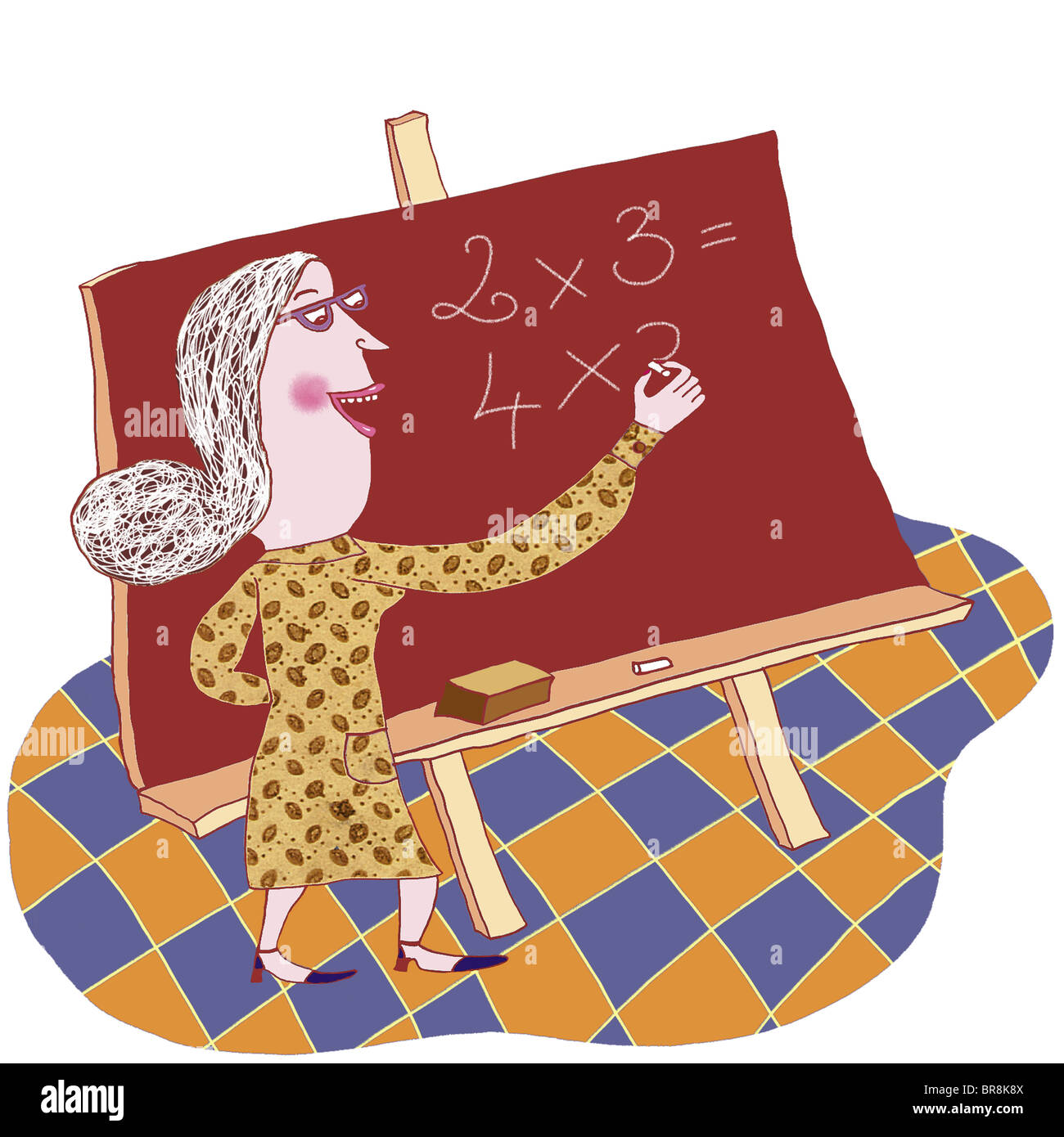 Teacher cartoon blackboard hi-res stock photography and images - Alamy