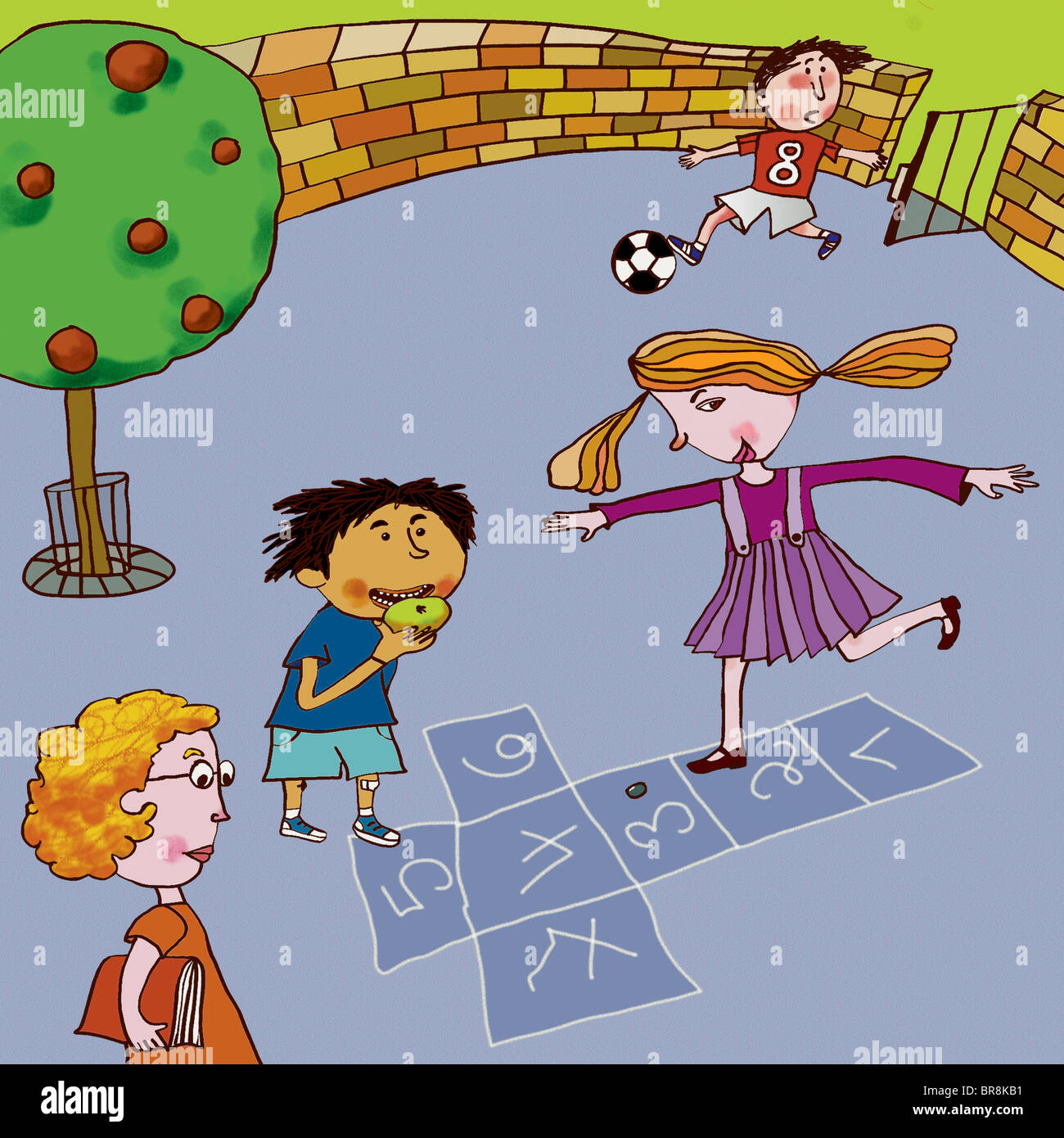 Children playing in the school yard Stock Photo: 31538277 - Alamy