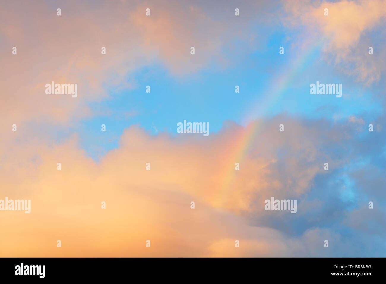 Rainbow in Sunset Sky, Hawaii, USA Stock Photo - Alamy