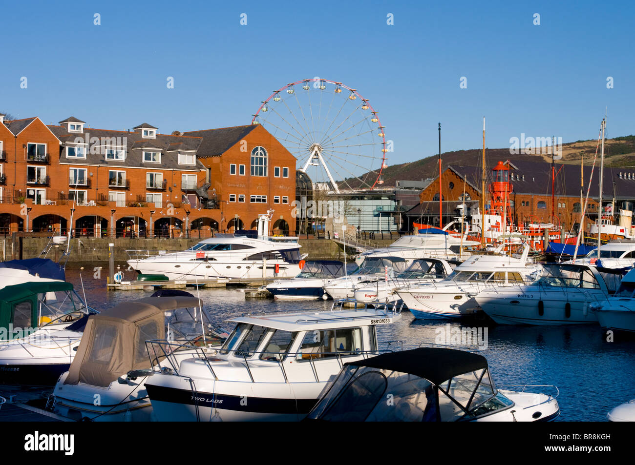 Europe, Uk, Wales, Swansea Marina Docks Stock Photo - Alamy