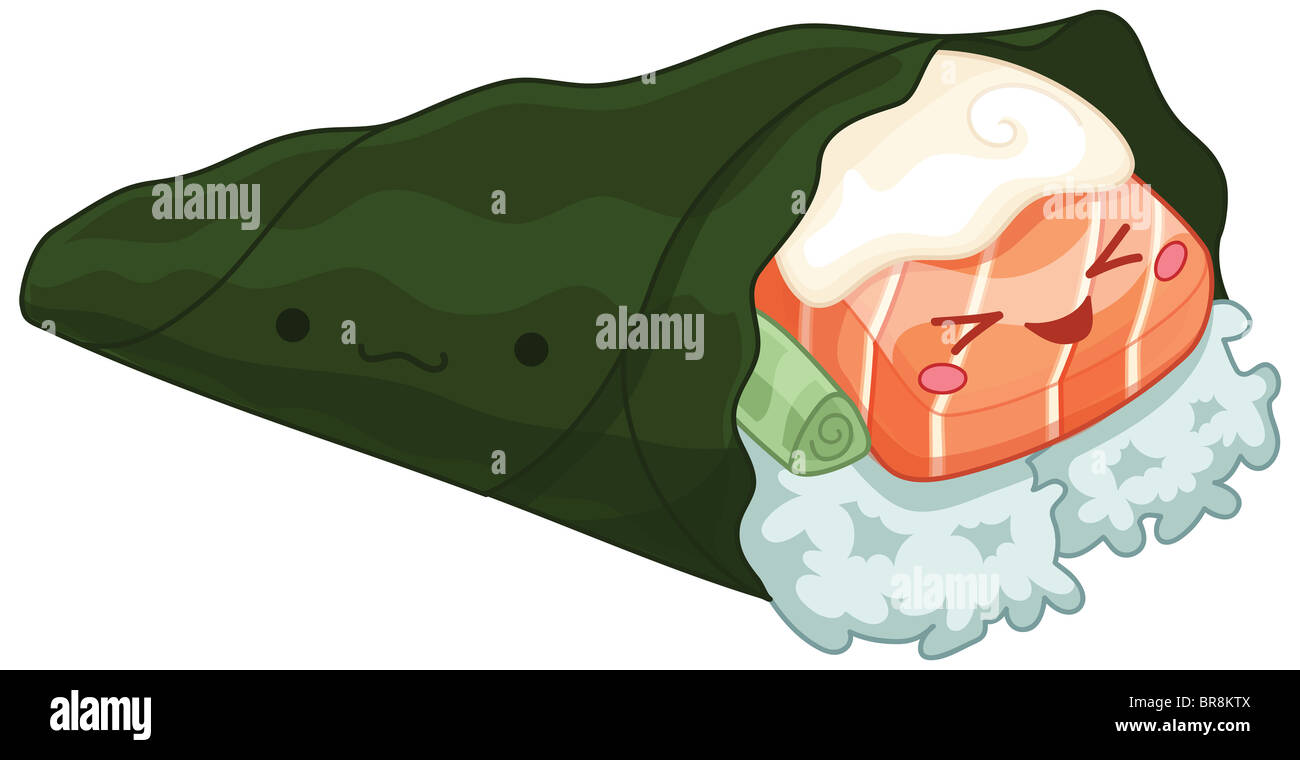 A salmon Sushi cone Stock Photo - Alamy
