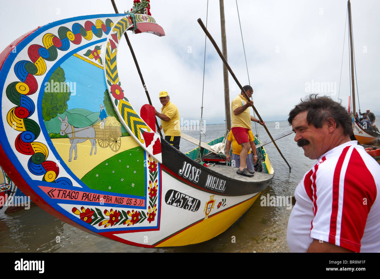 Traditional Moliceiro boat near Aveiro, Portugal Stock Photo - Alamy