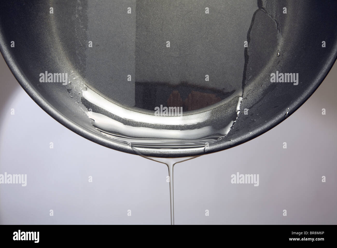 Oil dripping from a frying pan Stock Photo - Alamy