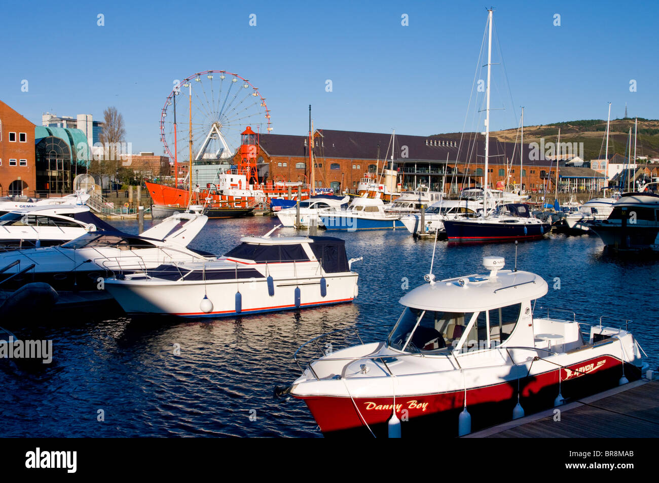 Europe, Uk, Wales, Swansea Marina Docks Stock Photo - Alamy