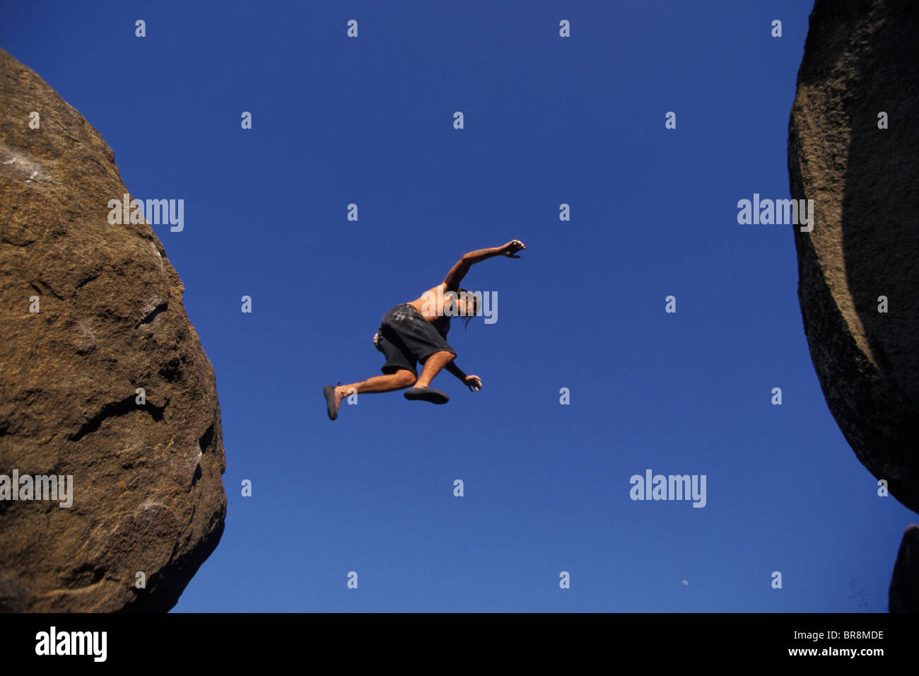 Jumping across a gap hi-res stock photography and images - Alamy