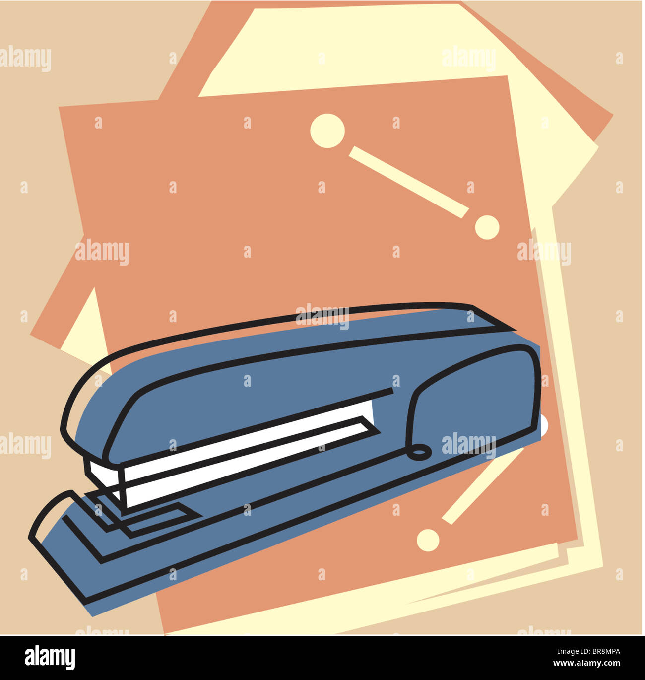 Stapler and file folders Stock Photo - Alamy