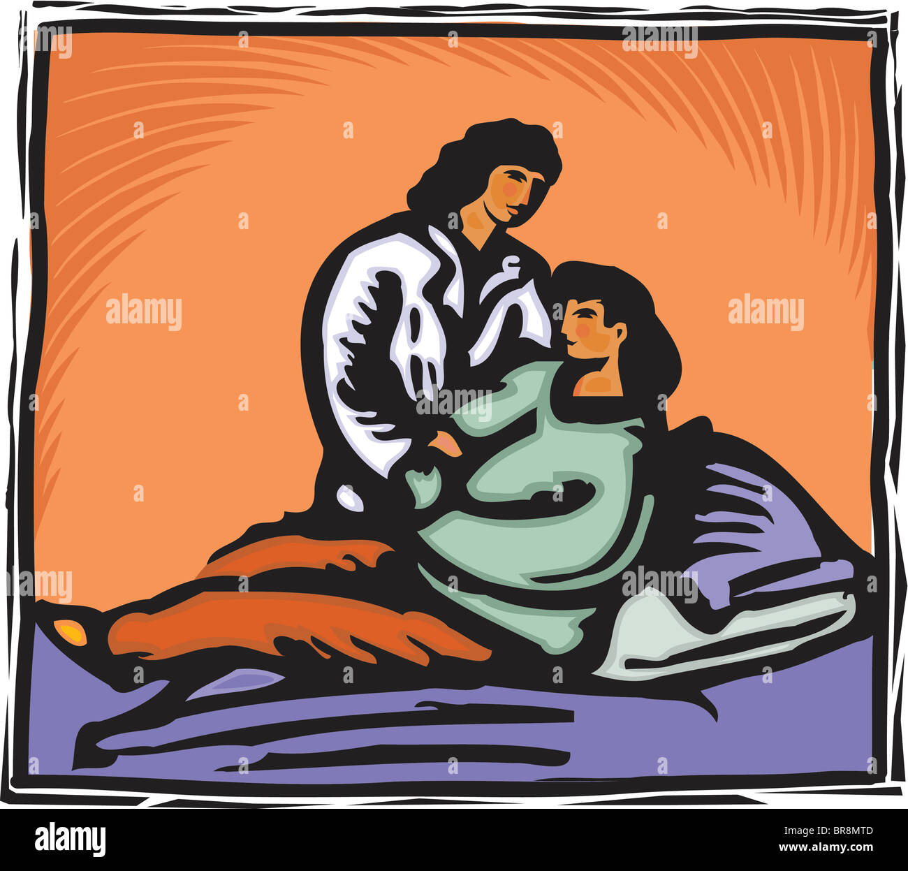 HealthCare worker helping a patient into bed Stock Photo - Alamy