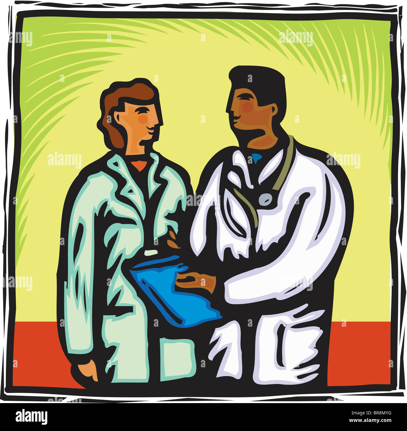 Vector Illustration Two Doctors Talking Stock Photos & Vector ...