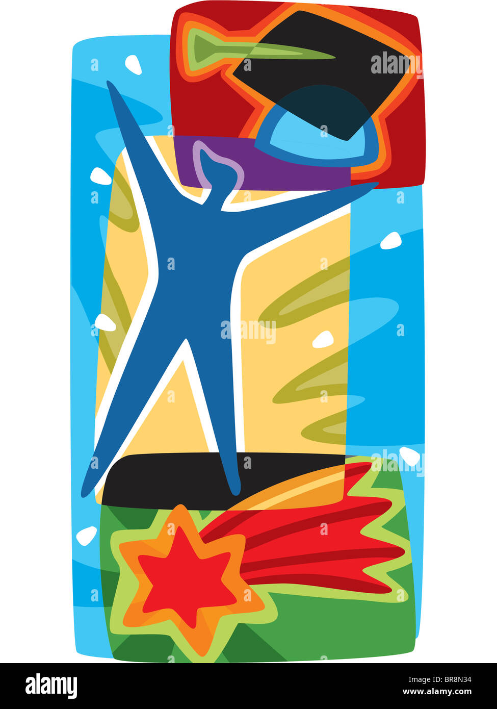 An illustration of a person graduating with honors Stock Photo - Alamy