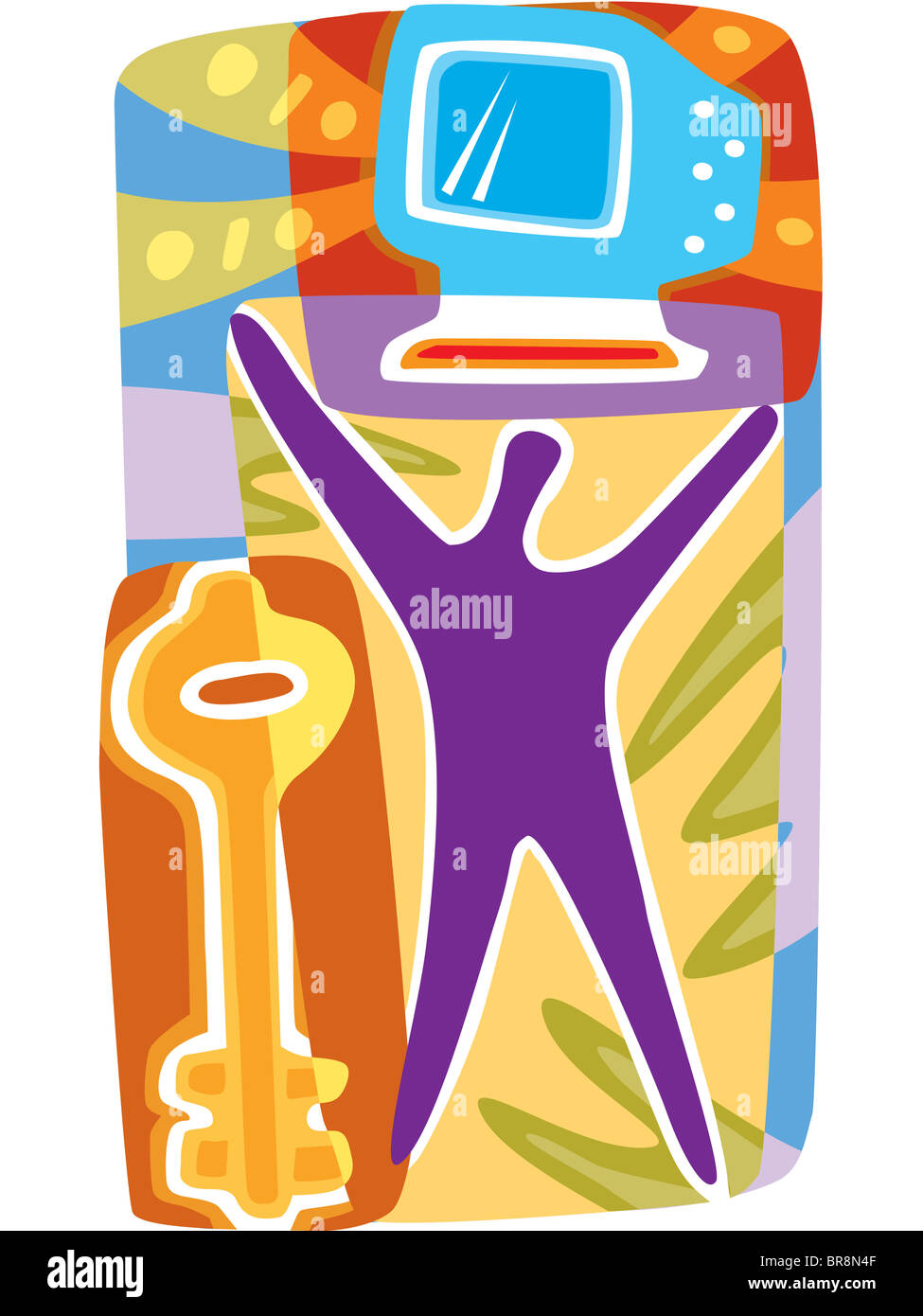 A person with a key and a computer Stock Photo - Alamy
