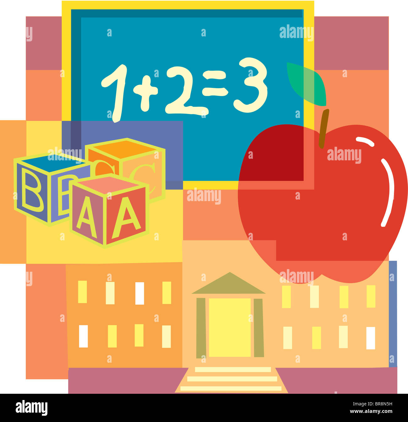 Primary school, montage Stock Photo - Alamy