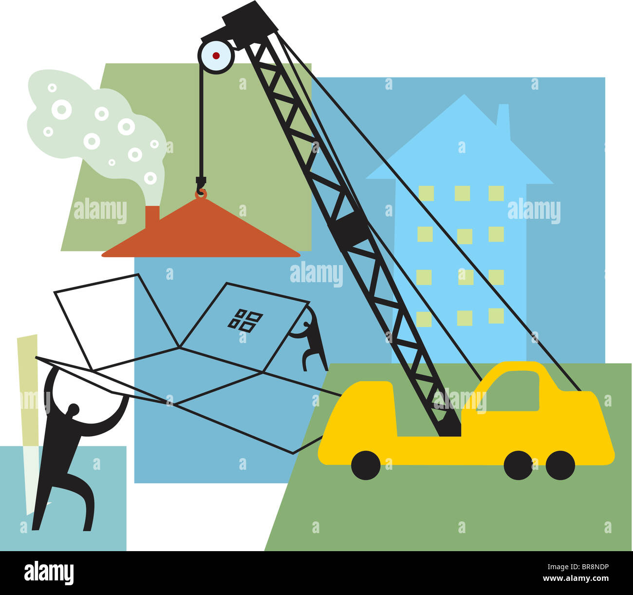 Two men building a house Stock Photo - Alamy