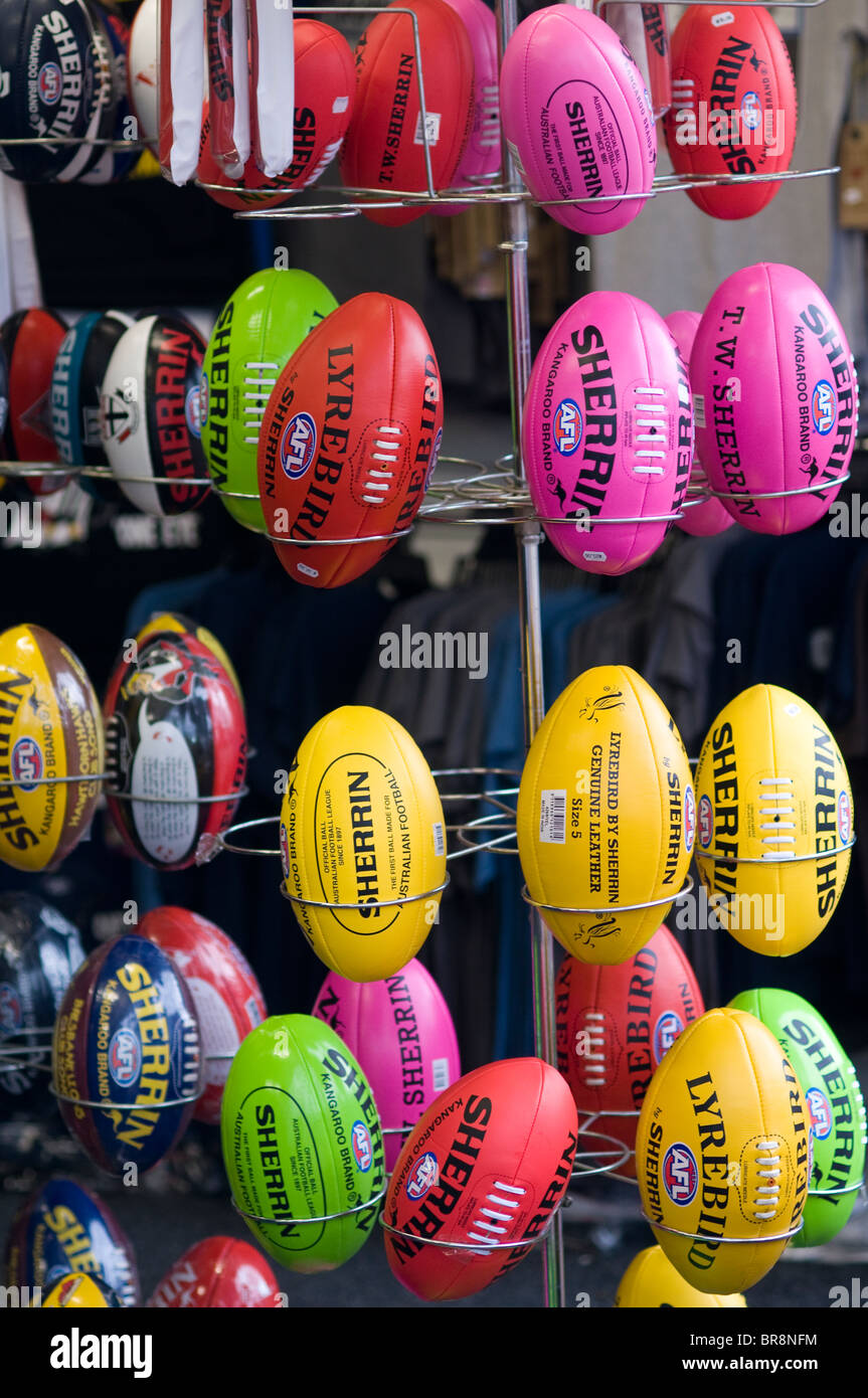 Australian rules footballs, Royal Melbourne Show, Flemington, Melbourne ...