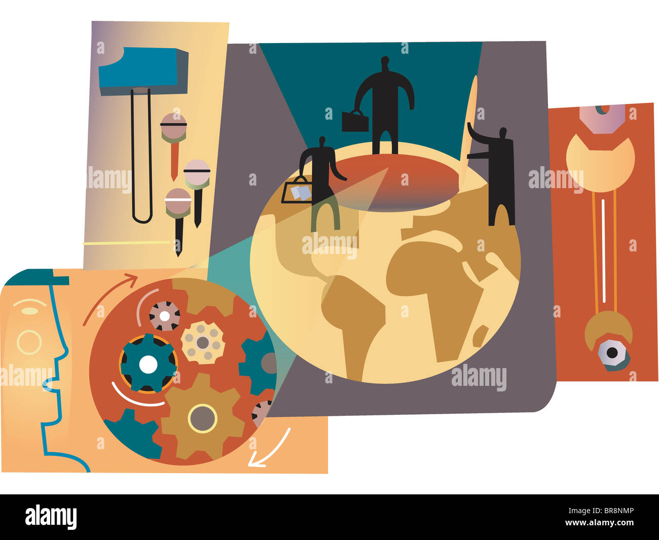 An illustration of the Global machine Stock Photo - Alamy