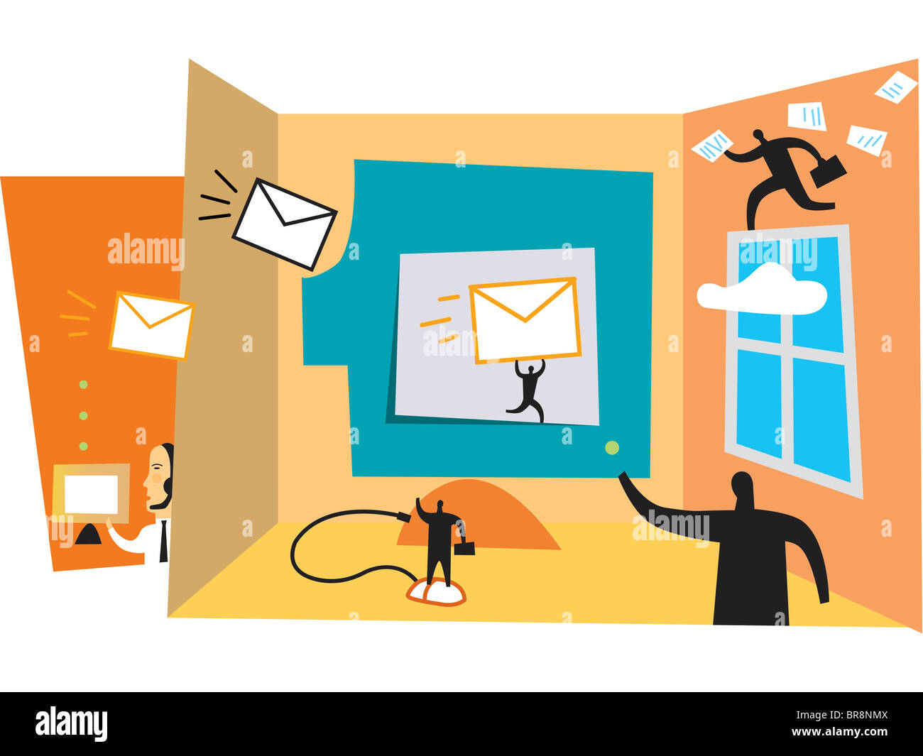 An illustration of people sending email Stock Photo - Alamy